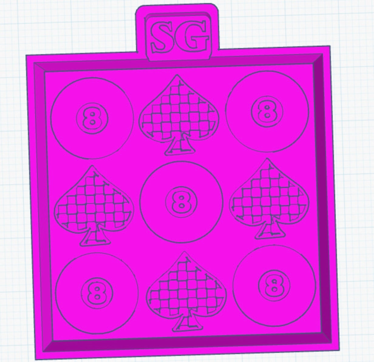 Checkered Spades & 8 Balls | Southern Glitter Molds