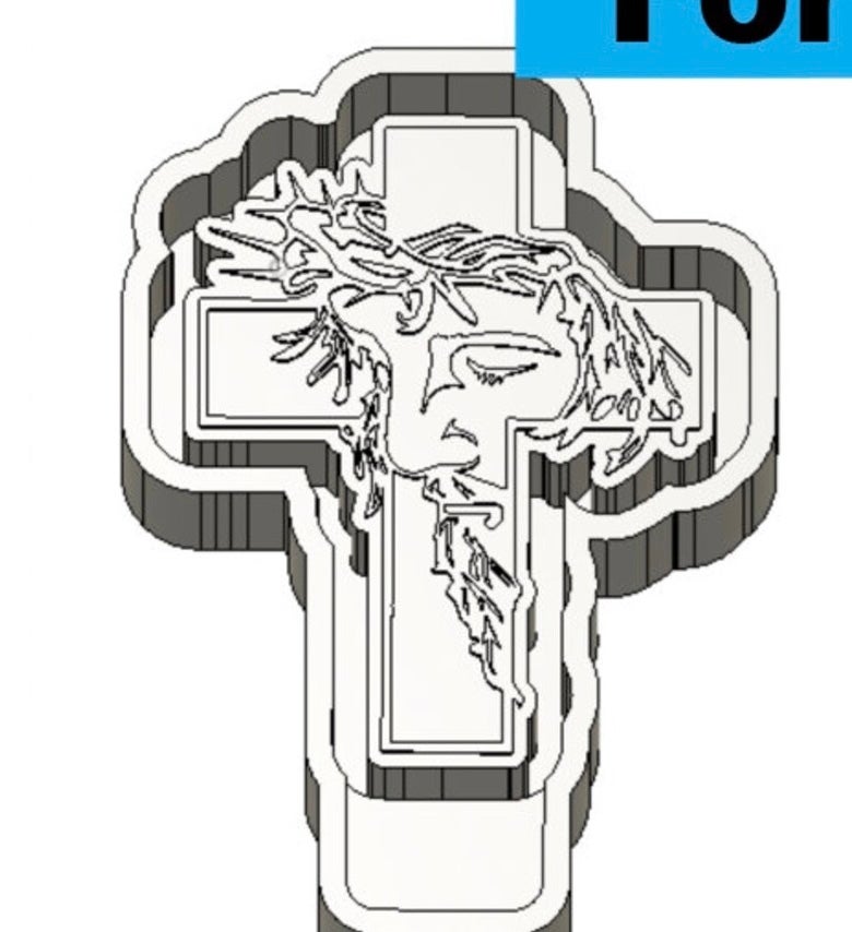 Cross with Jesus | Southern Glitter Molds